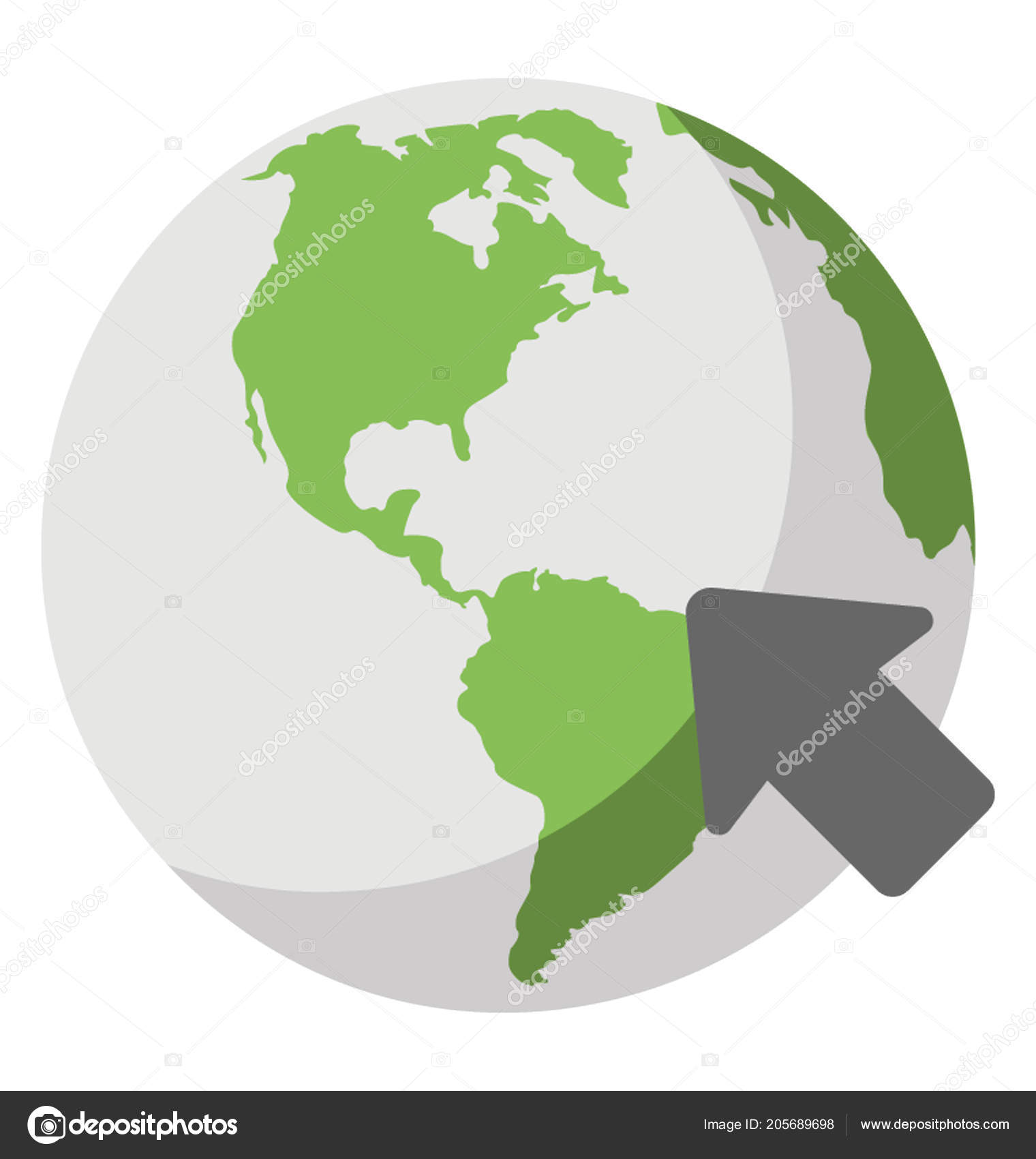 World Map Earth Globe Mouse Cursor Stock Vector By ©prosymbols 205689698