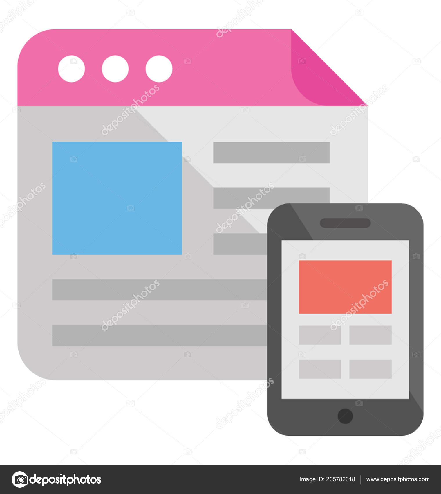 Two Identical Screen Web Tablet Characterizing Responsive Design Stock ...