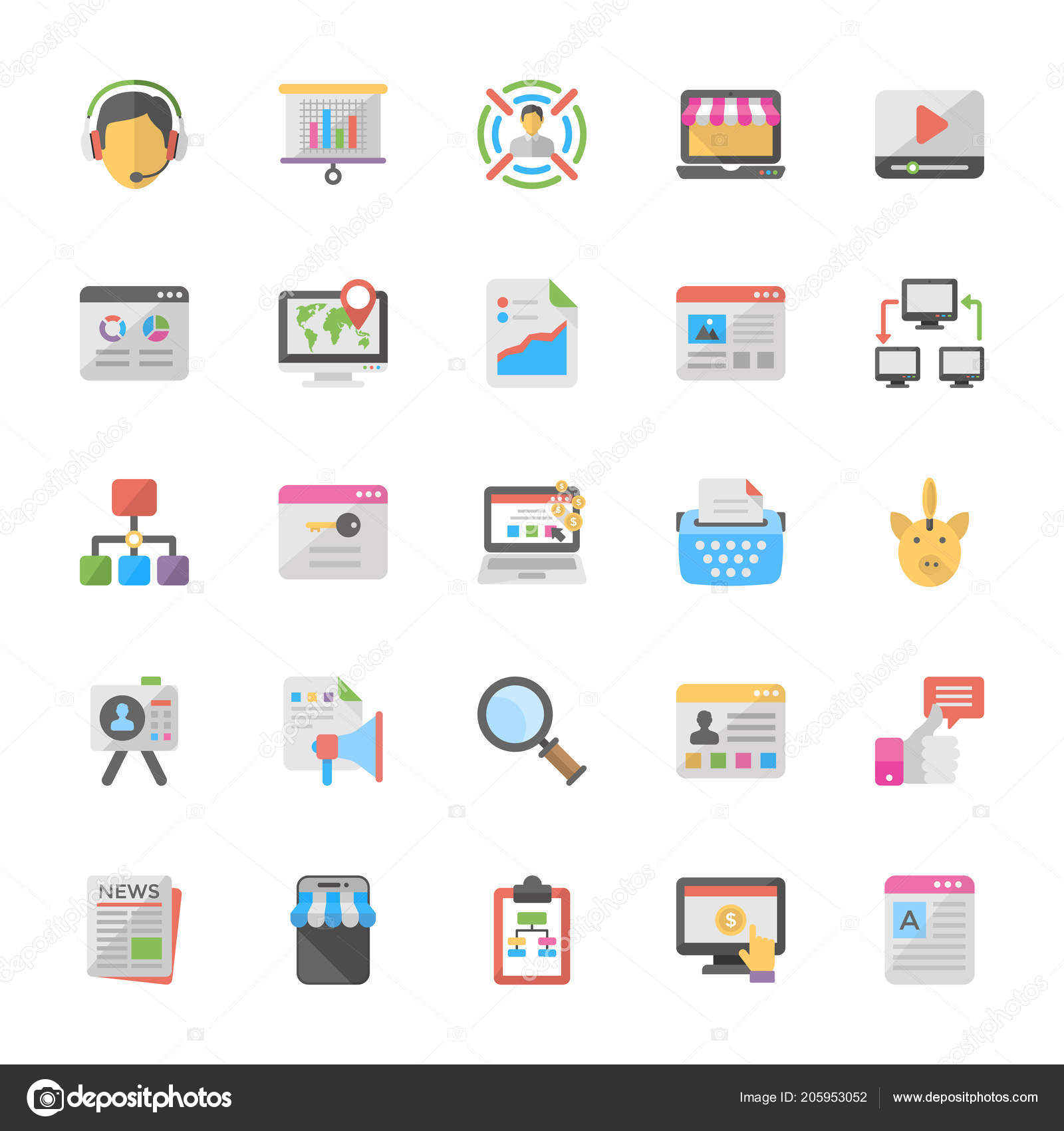 Digital Marketing Flat Icon