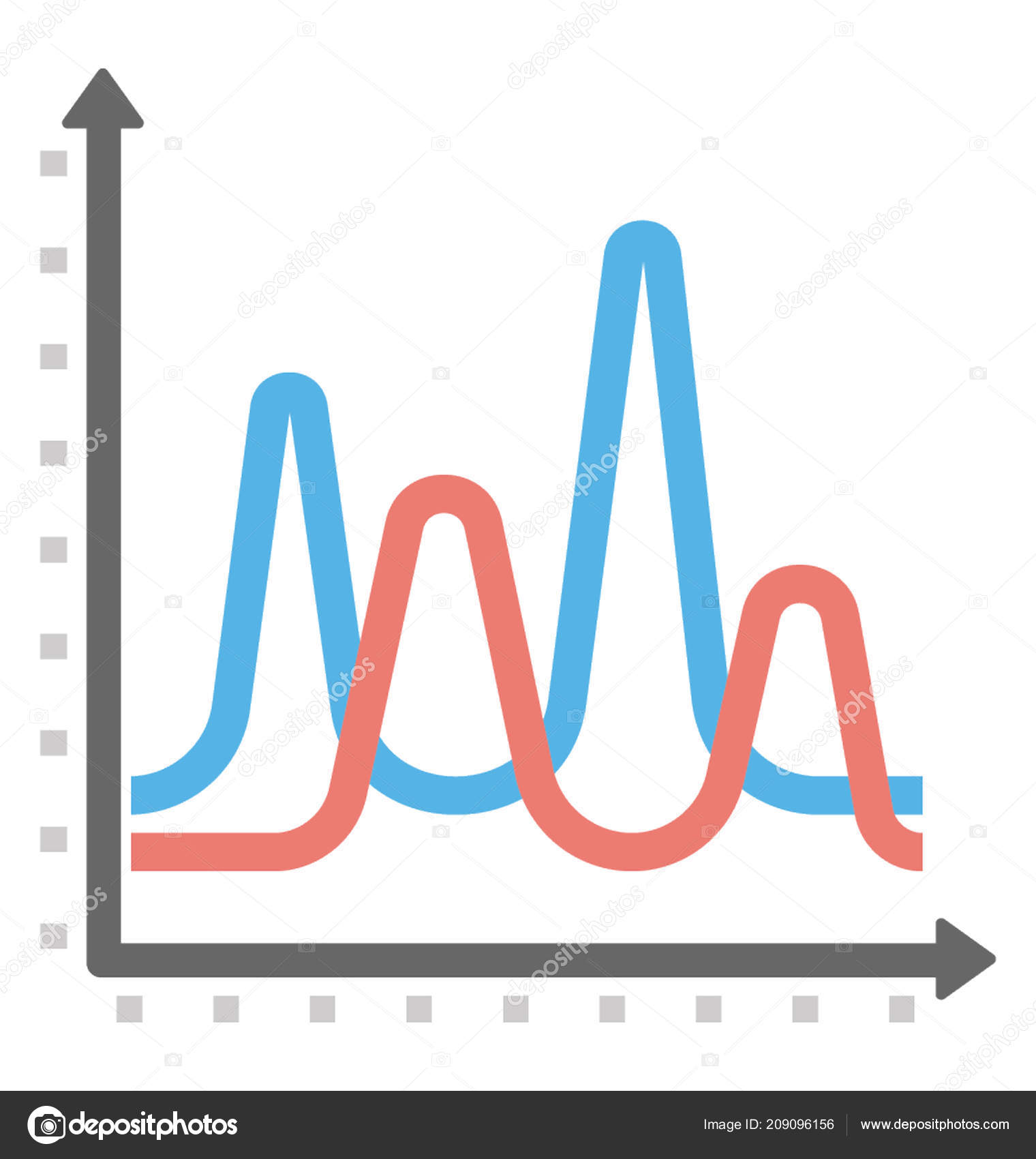 Curved Lines Graph Paper Showing Concept Sine Wave Stock Vector by ...
