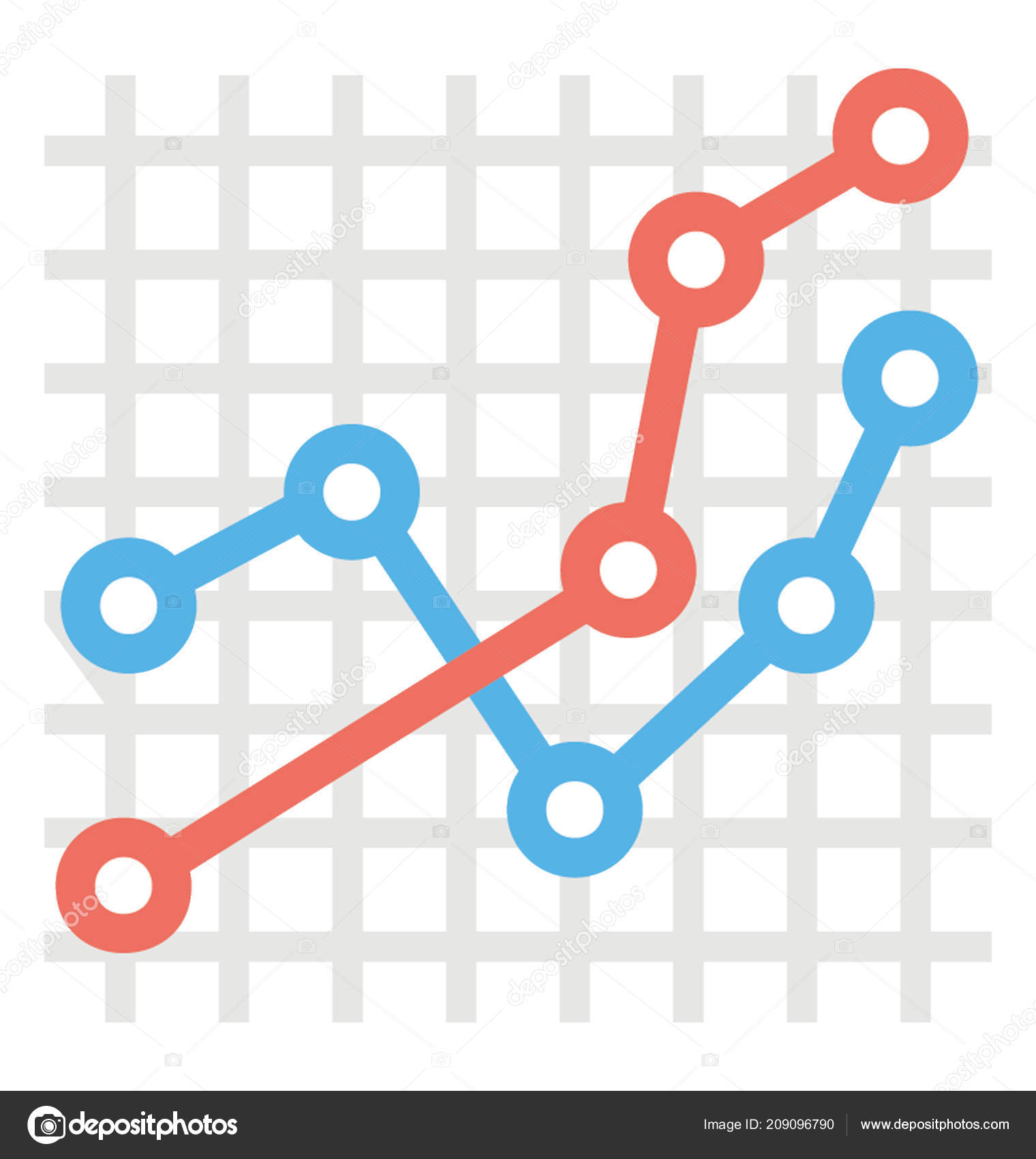 Milestones Line Graph Symbolizing Control Chart Stock Vector by ...