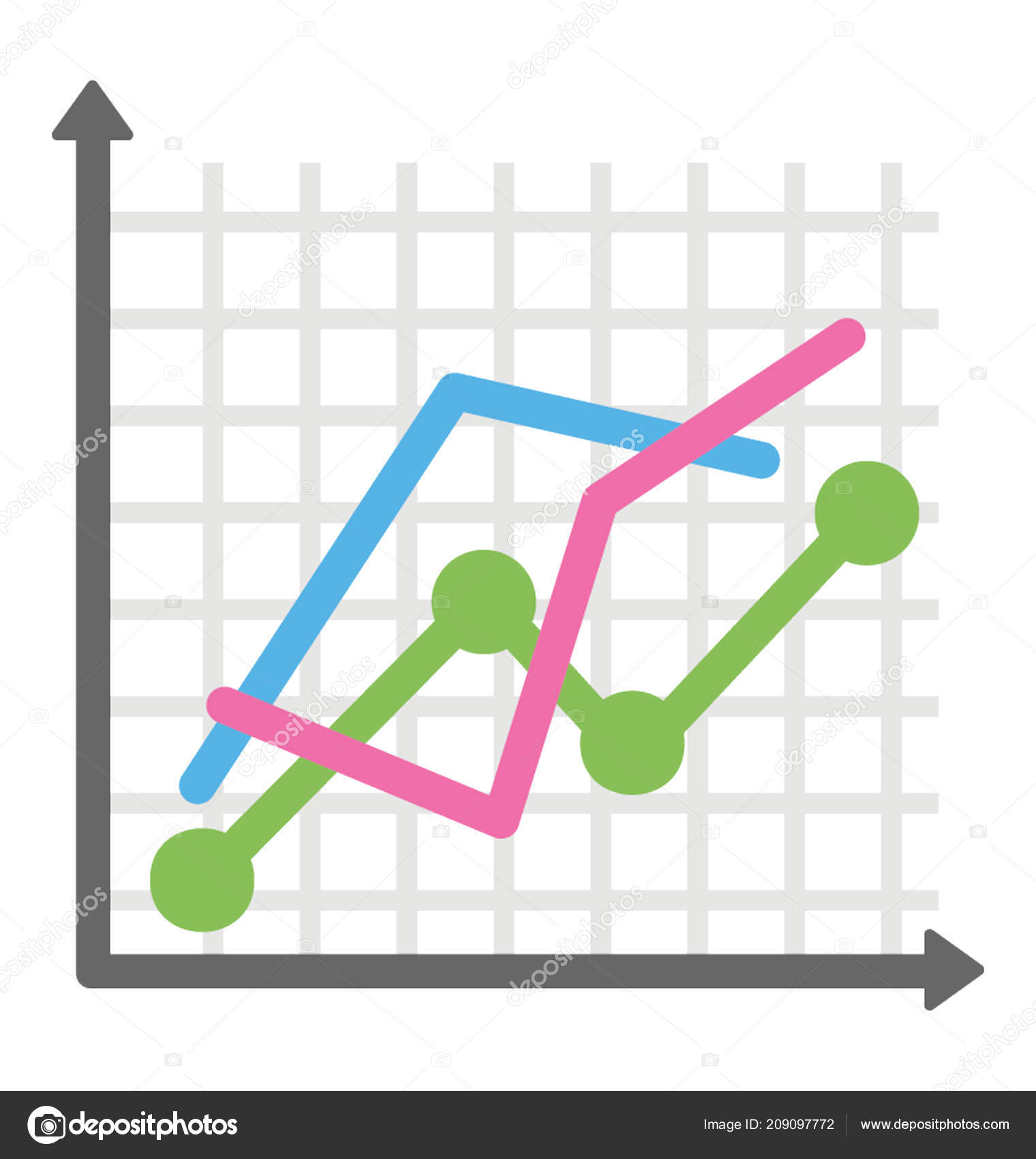 Chart Line Graph Having Milestones Raising Upwards Depicting Run Chart ...