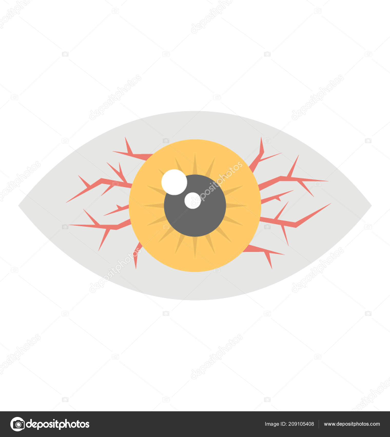 Chronic Conjunctivitis Eye Red Iris Showing Eye Infection Icon Vector ...