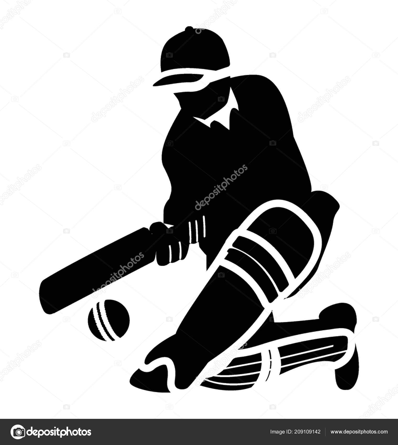 Man Holding Bat Playing Cricket Depicting Batsman — Stock Vector ...
