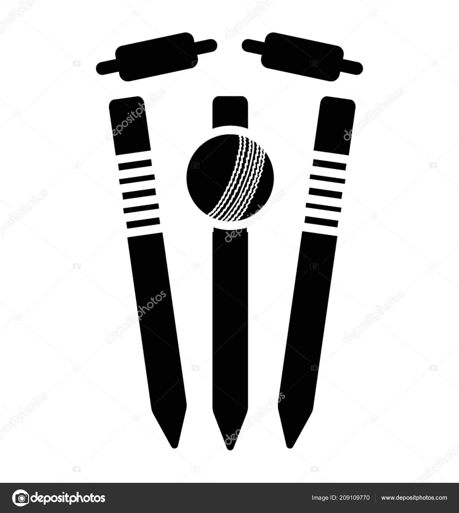 Cricket Ball Hitting Bowling Wicket Stumps Stock Vector Image by ...