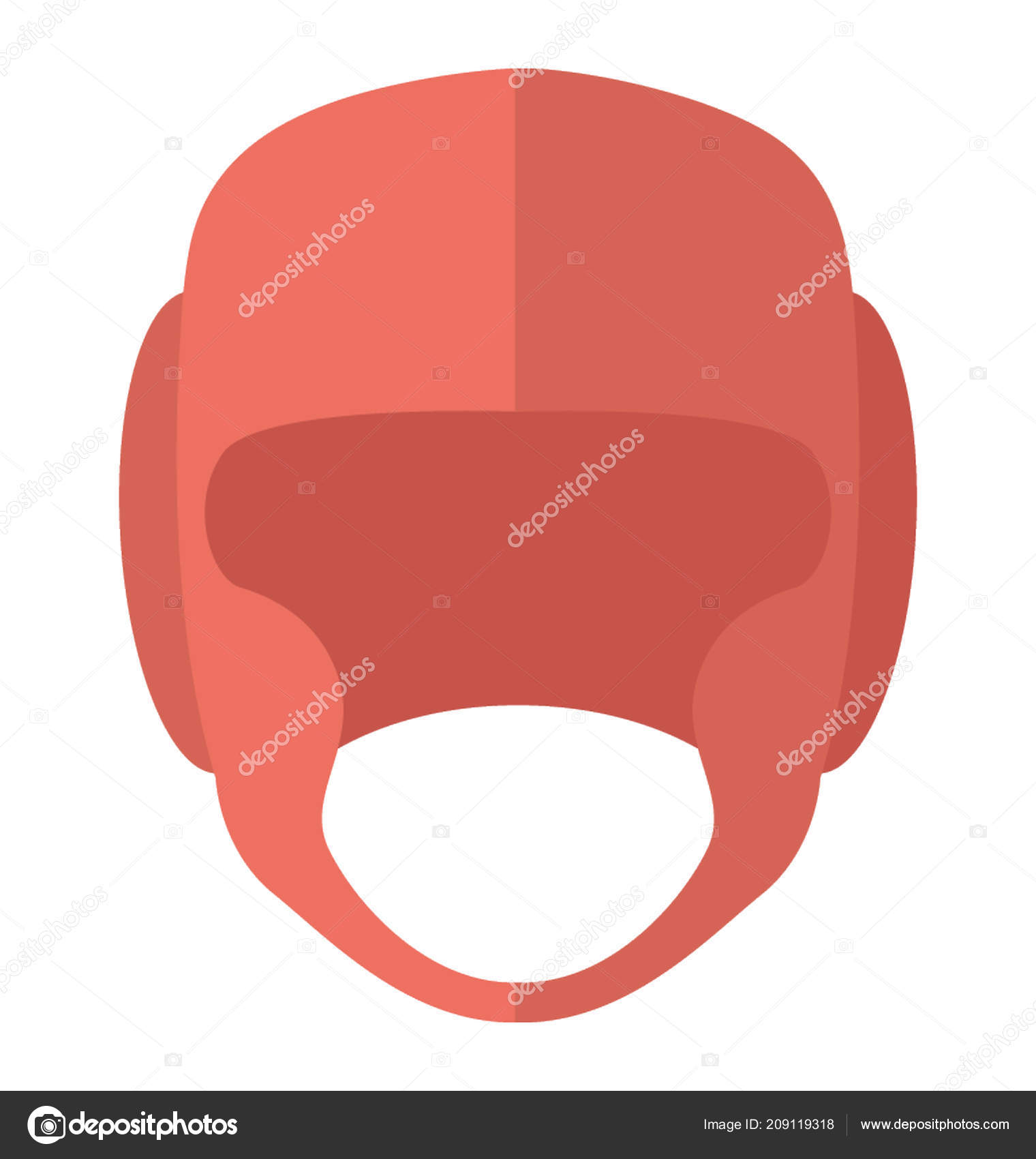 Casco Que Cubre Cabeza Las Orejas Llenas Abierto Boca Que Vector de ...