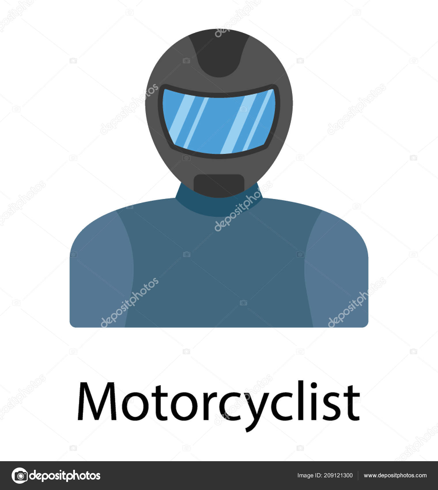Avatar Wearing Helmet Symbolizing Motorcyclist Stock Vector Image by ...