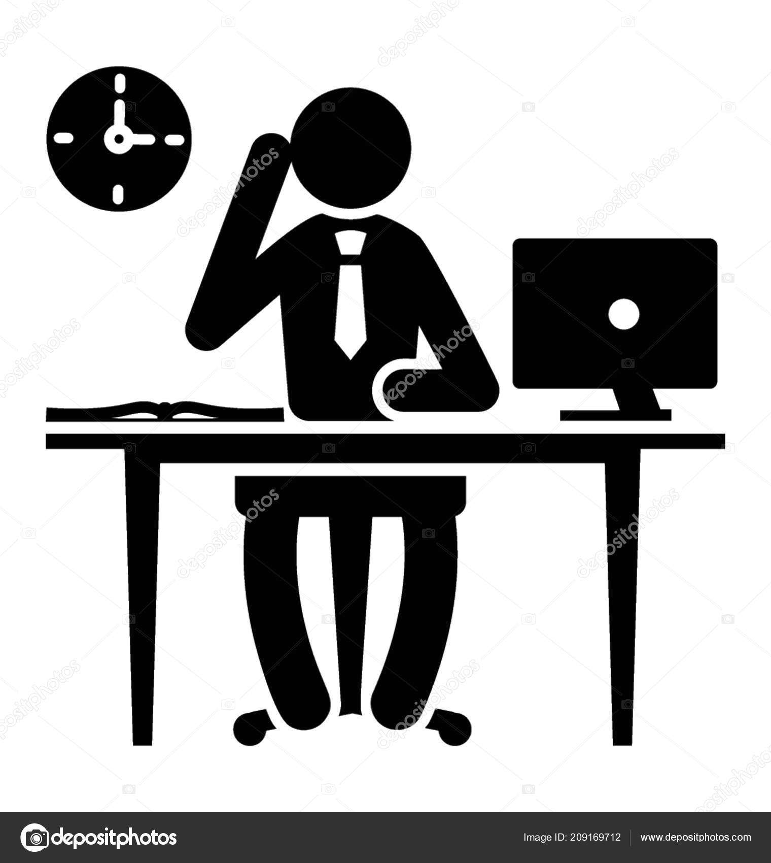 Human Avatar Manager Office Suiting Worried Gestures Stock Vector by ...