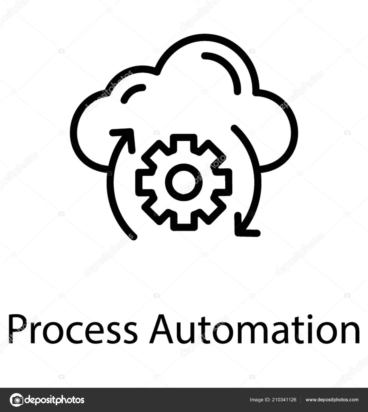 Cogwheel Cloud Arrow Symbols Known System Automation Stock Vector by ...