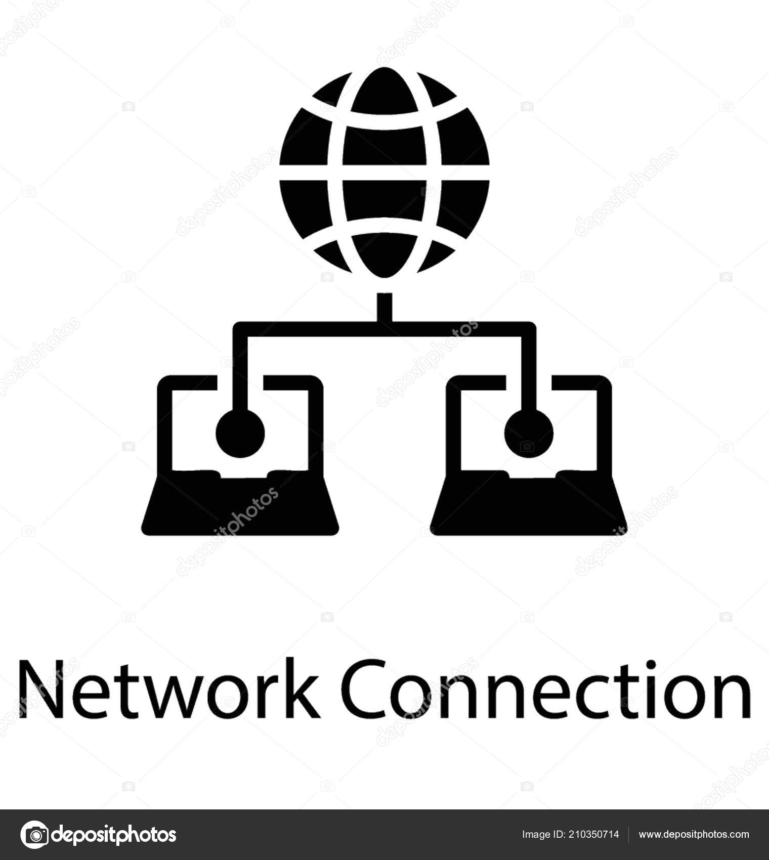 Network Connection Icon Made Globe Computers Stock Vector by ...