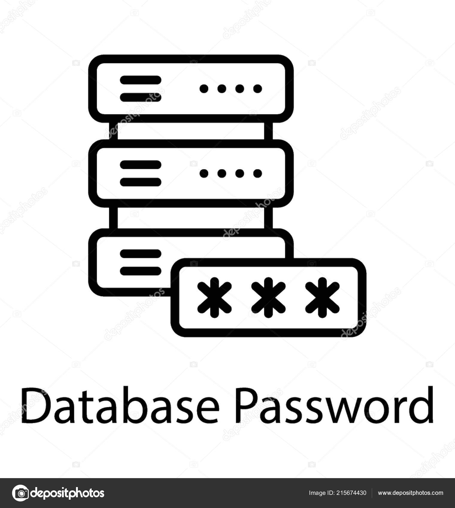 Database Password Used Protect Data Unauthorized Access Stock Vector By