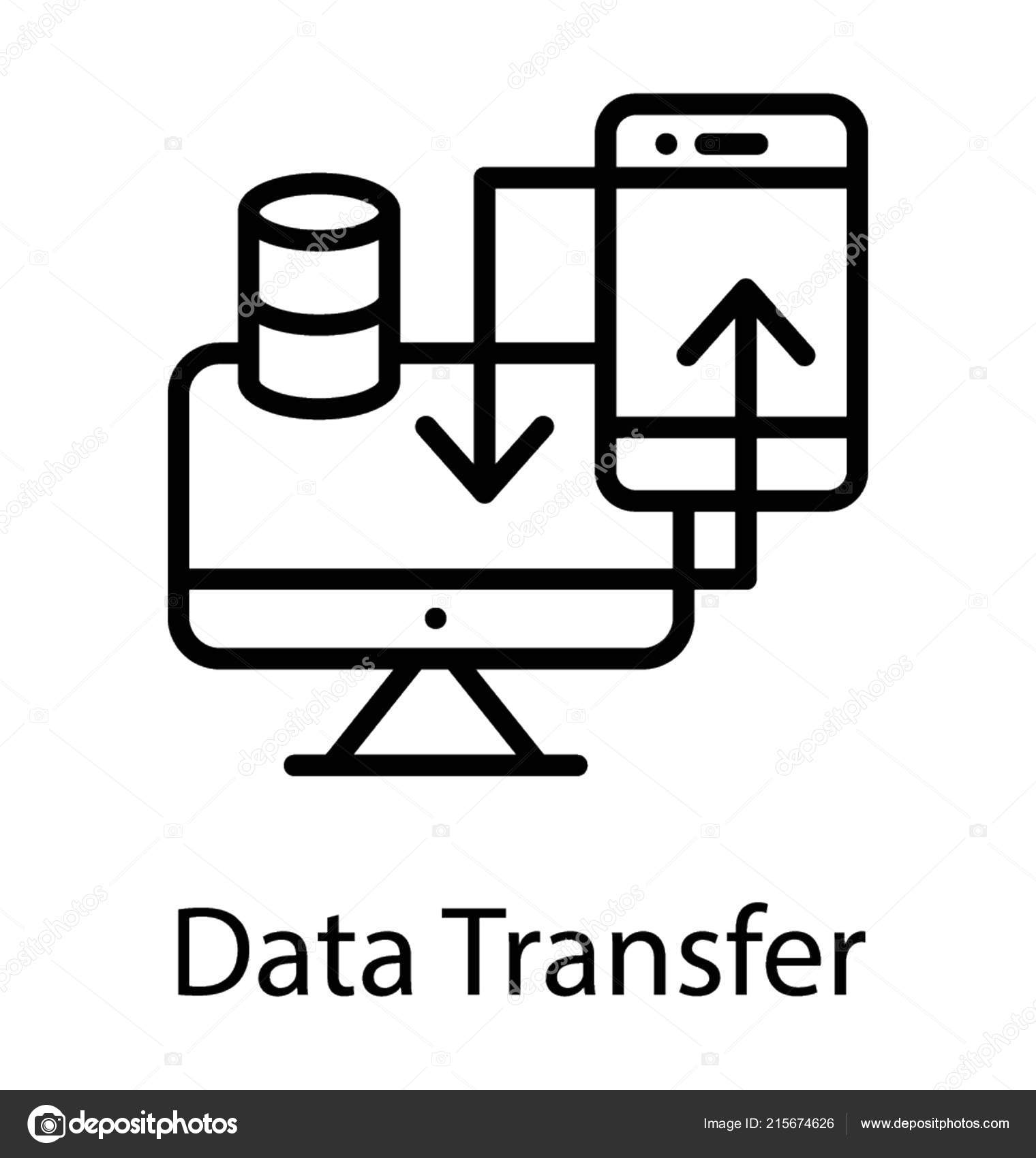 Computer Mobile Phone Interconnected Each Other Data Transfer Stock ...