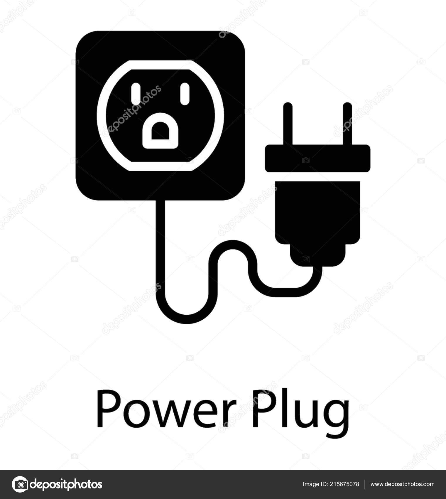 Power Cable Plug Power Plug Icon Vector Stock Vector by ©prosymbols ...