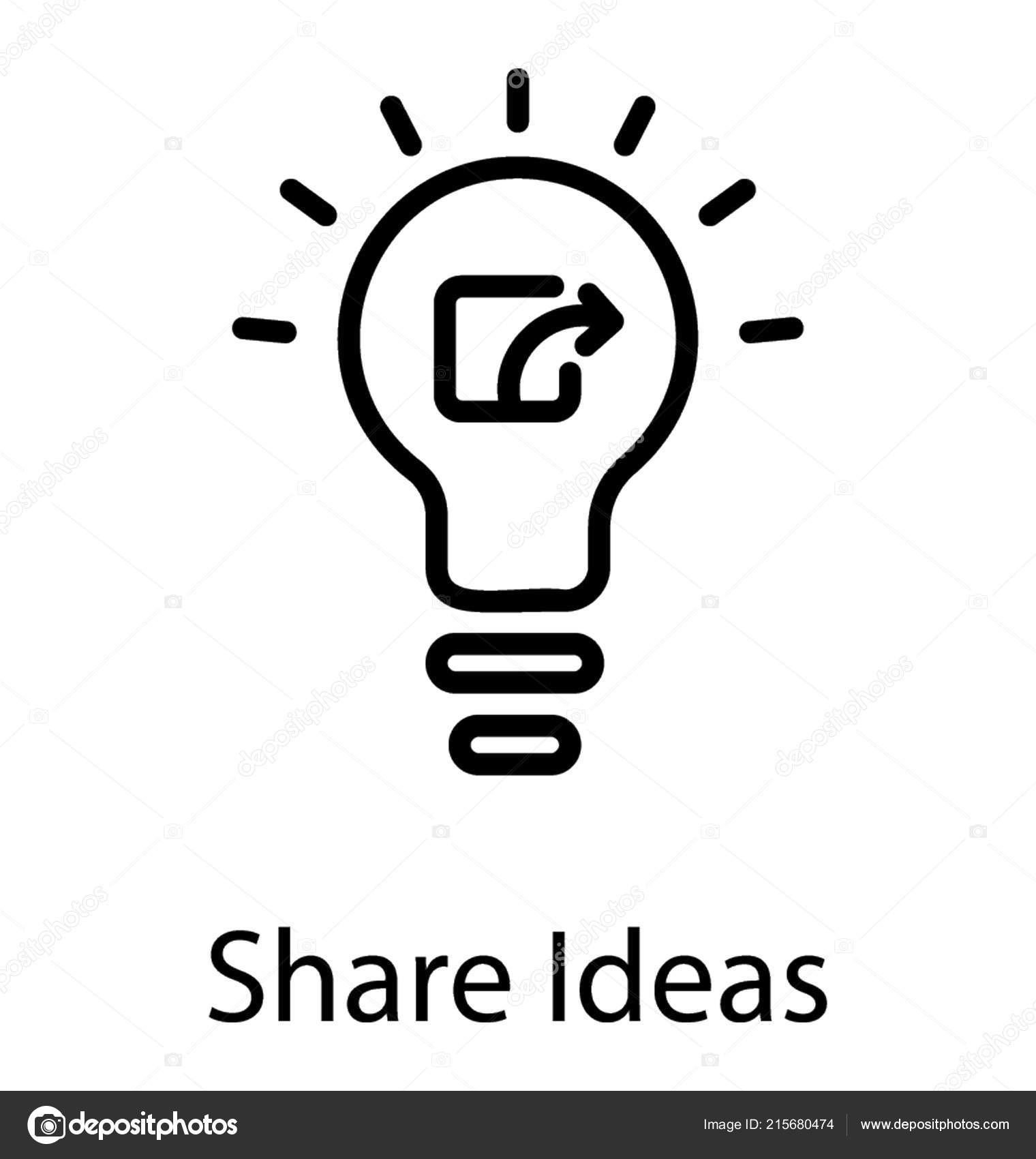 Sparkling Light Bulb Arrow Presenting Share Ideas Icon Concept Stock Vector by ©prosymbols 215680474