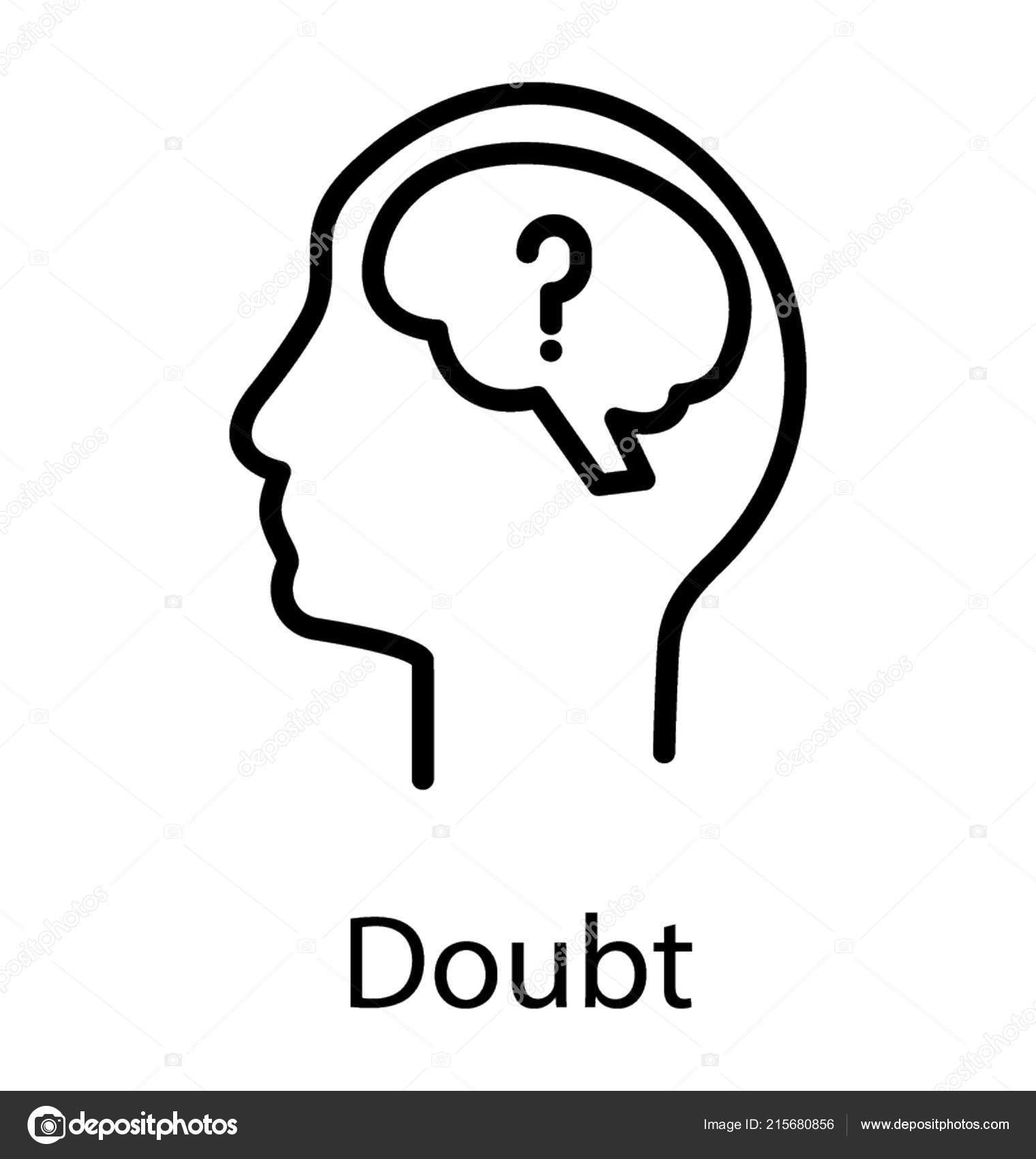 Human Head Having Question Mark Doubt Icon Vector Stock Vector Image by ...