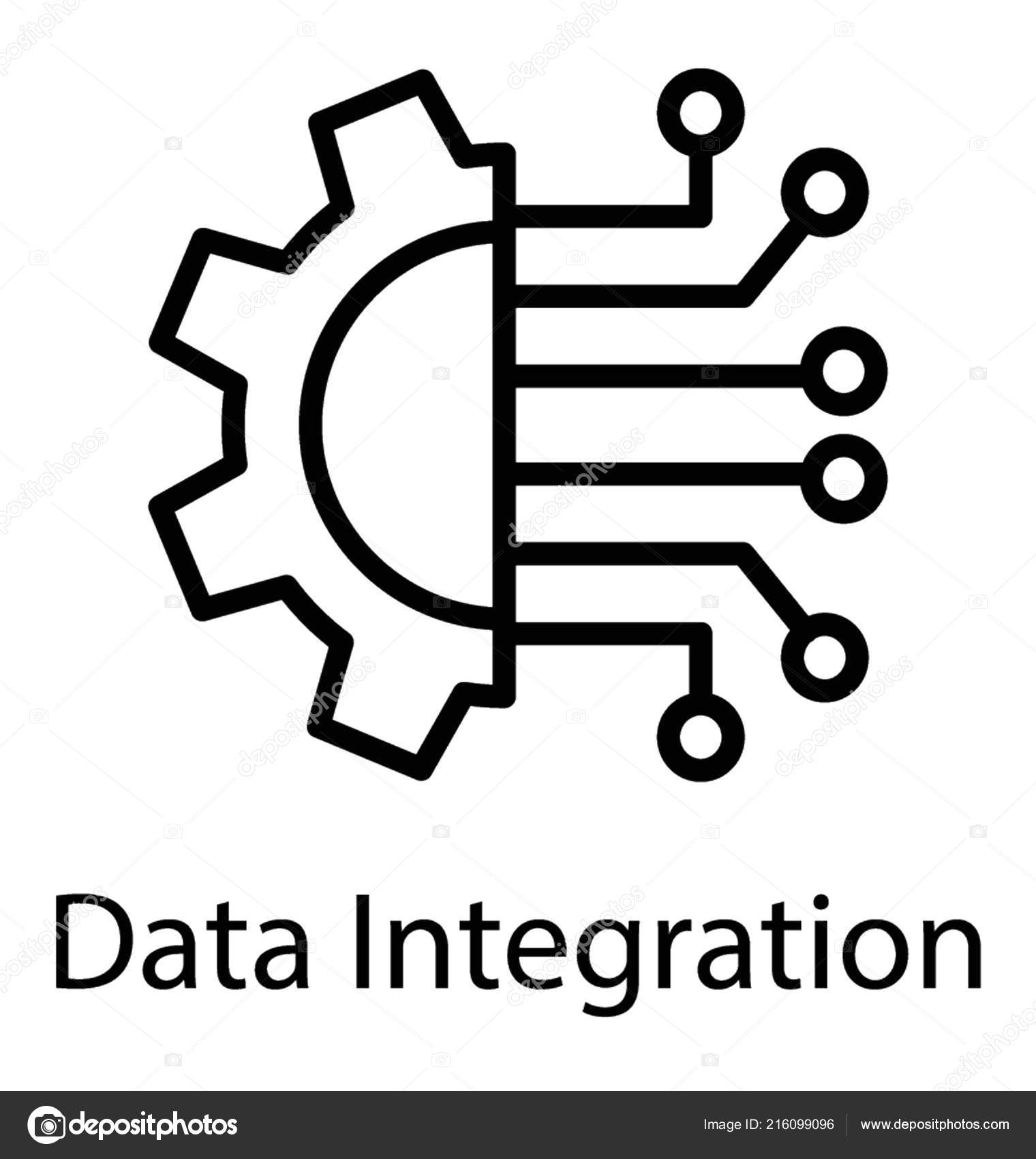 Data Integration Icon White Background Stock Vector Image by ... Data Integration Icon White Background Stock Vector Image by ...