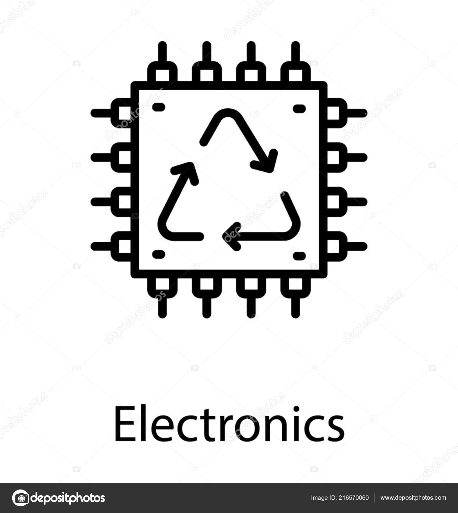 Circuit Board Microprocessor Line Vector Graphic Stock Vector Image by ...