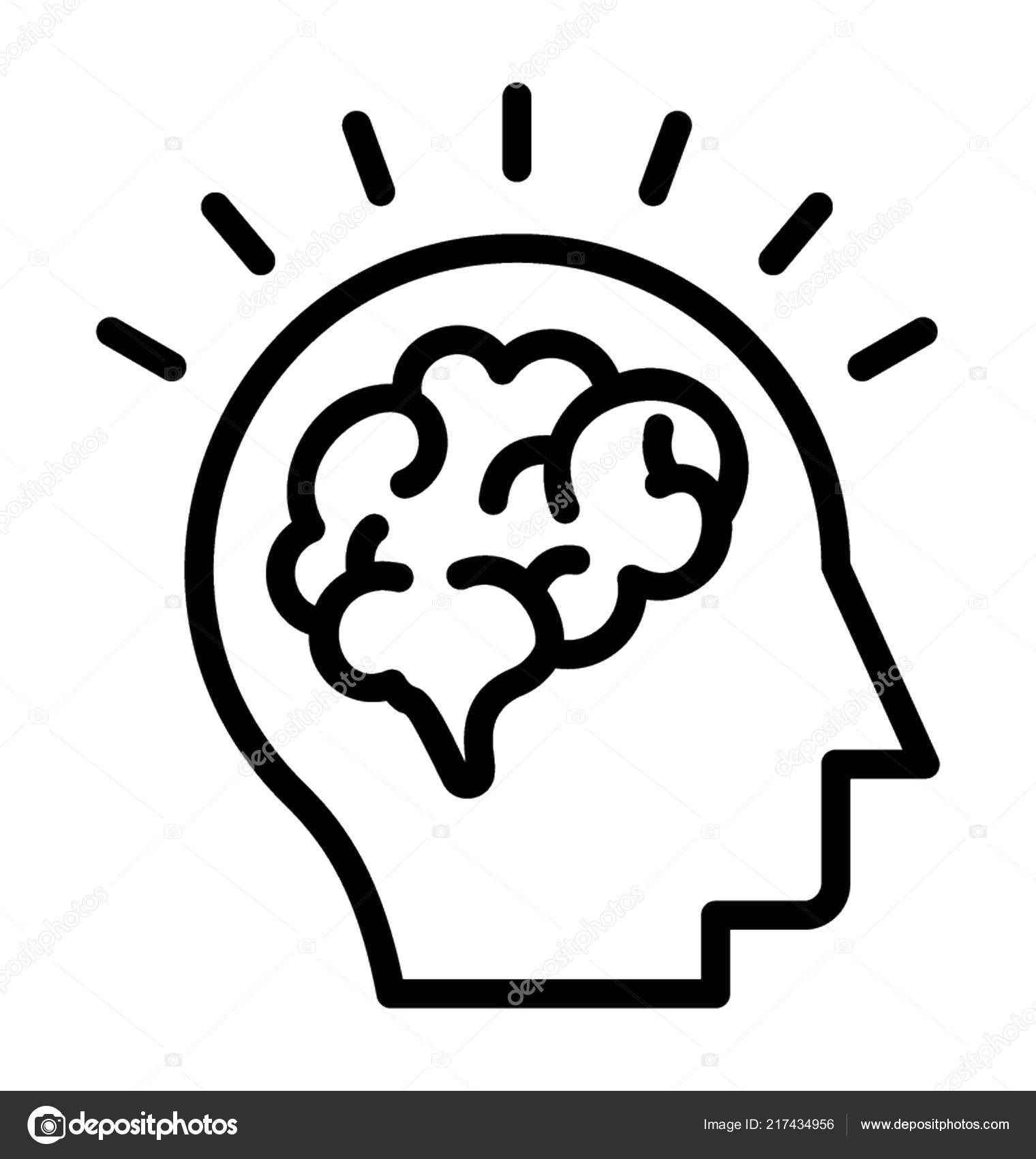 Human Brain Sparkling Symbol Icon Creative Mind Stock Vector by ...