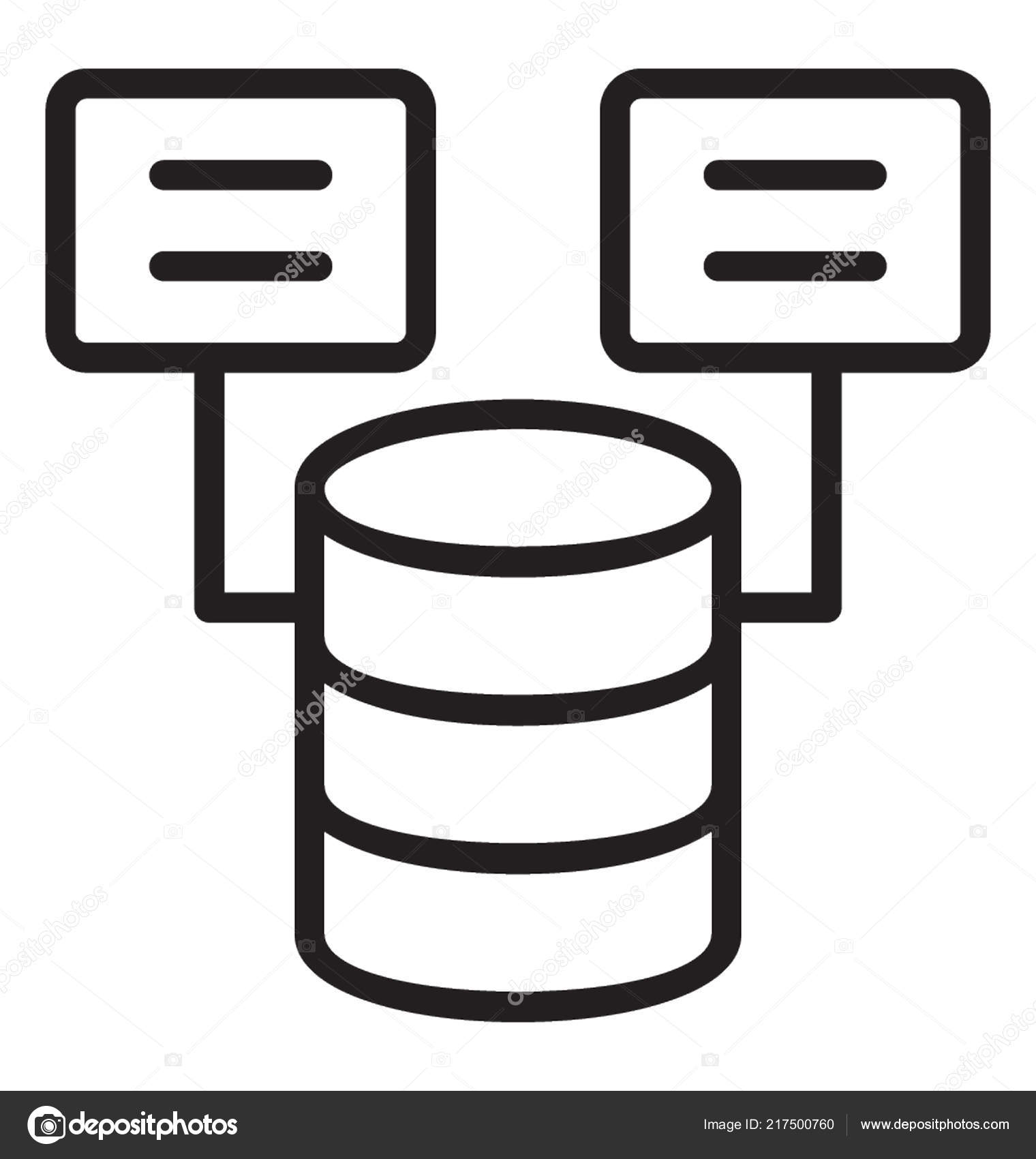 Web Server Connected Internet Symbolising Datacenter Icon Stock Vector ...
