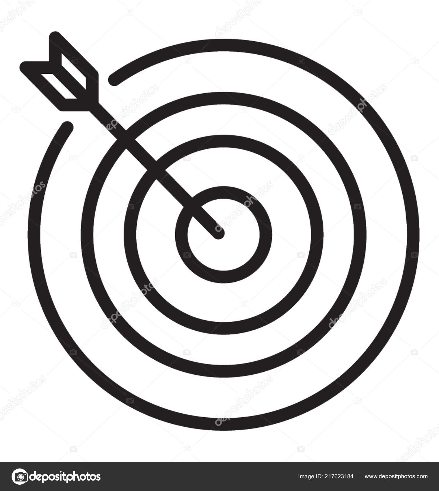 Tablero Dardos Con Dardo Icono Diseño Línea Destino Vector de stock por ...