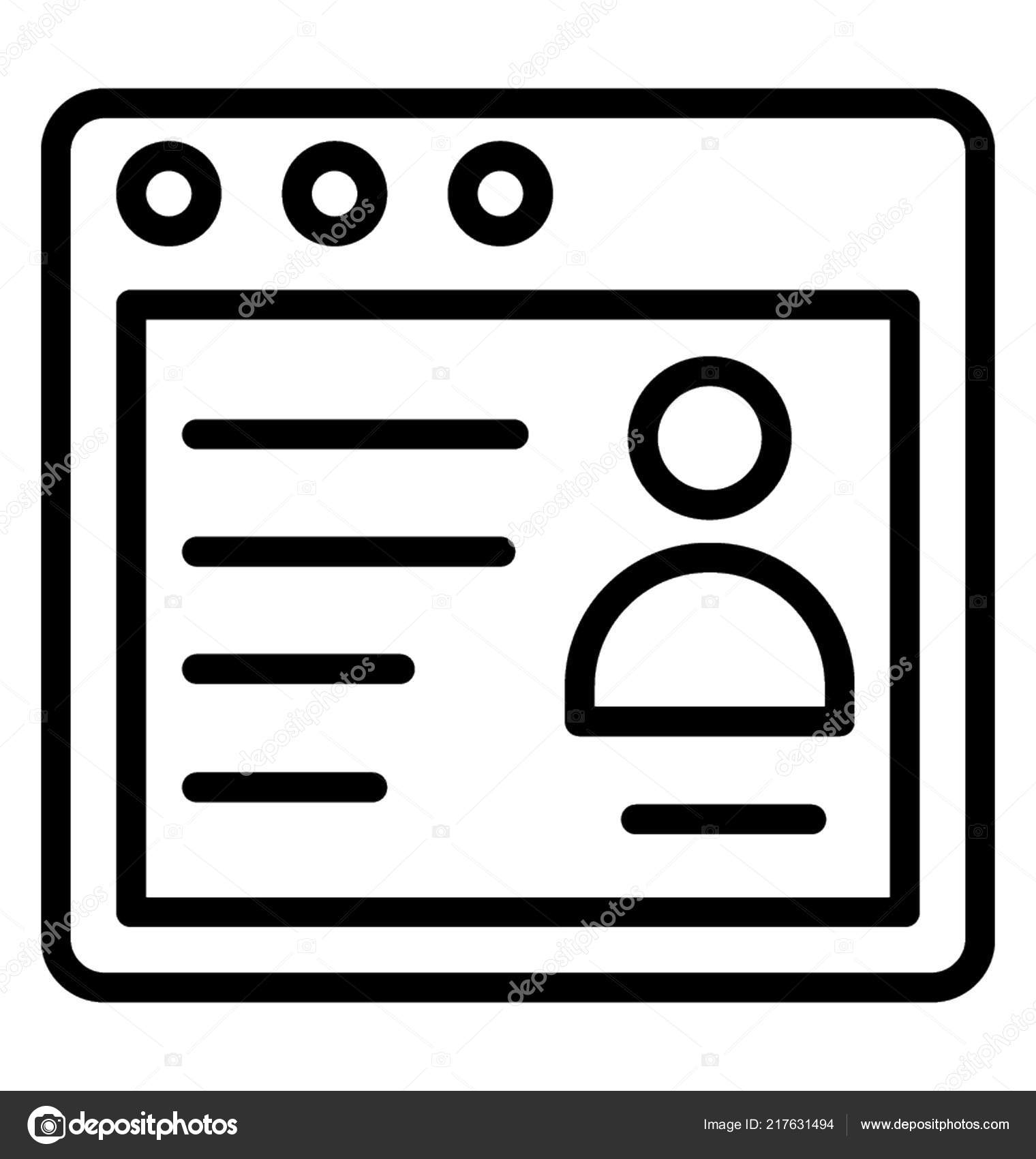 Web Window Profile Web Profile Stock Vector Image by ©prosymbols #217631494