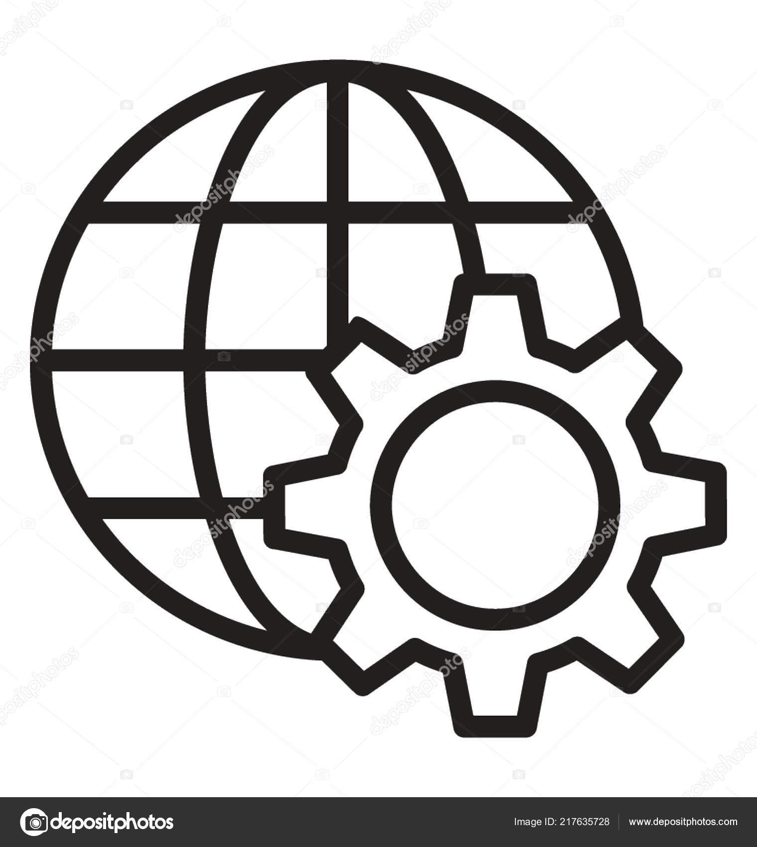 Globe Cogwheel Conceptualising Global Solutions Stock Vector Image by ...