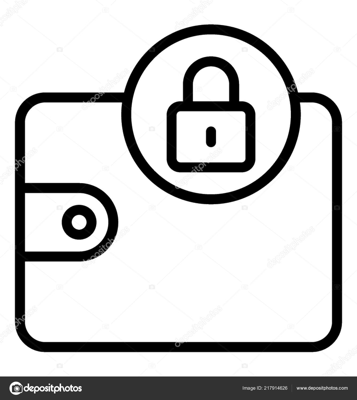 Money Wallet Padlock Showing Lock Wallet Stock Vector Image by ...