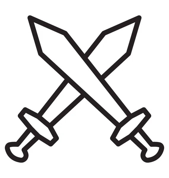Cross Swords Safety Symbol Icon Flat Design Challenge Stock Vector ...