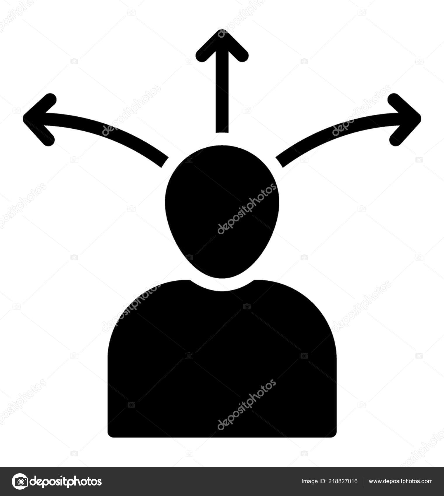 Man Head Different Arrows Depicting Direction Manager Stock Vector ...