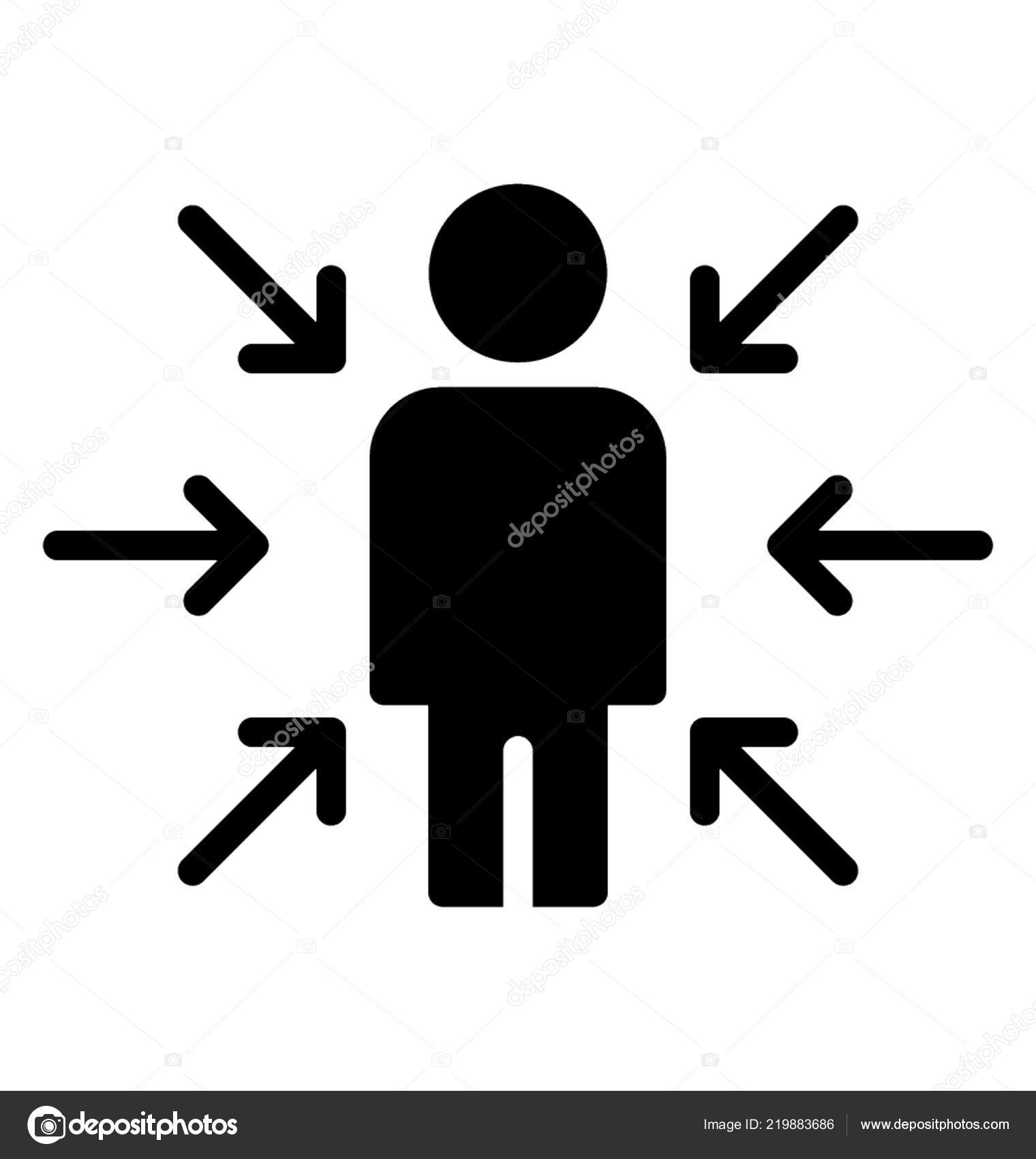 Una Persona Pie Con Flechas Apuntando Simbolizando Liderazgo Vector de ...