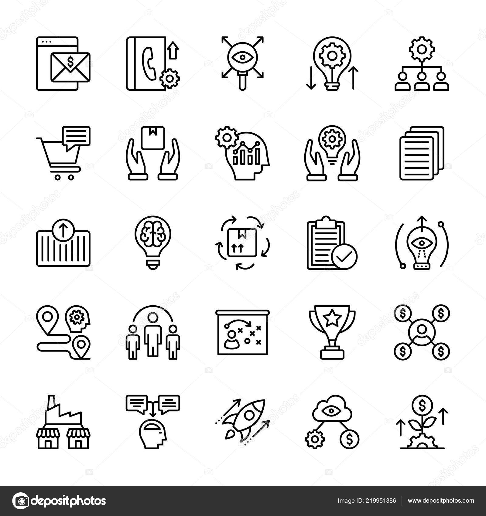 Línea Gestión Proyectos Vector Iconos Vector de stock #219951386 de ...