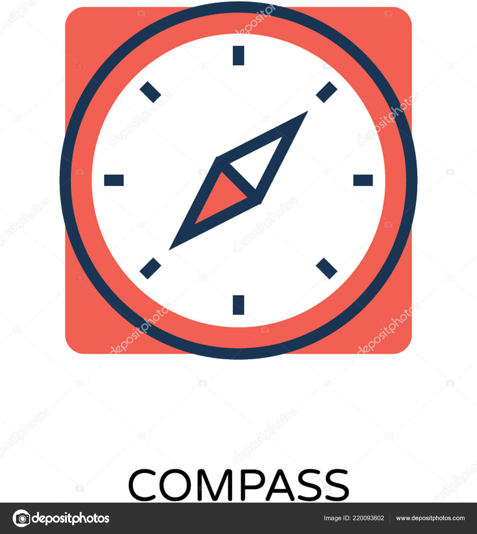 Compass Colored Vector Icon Stock Vector Image by ©prosymbols #220093602