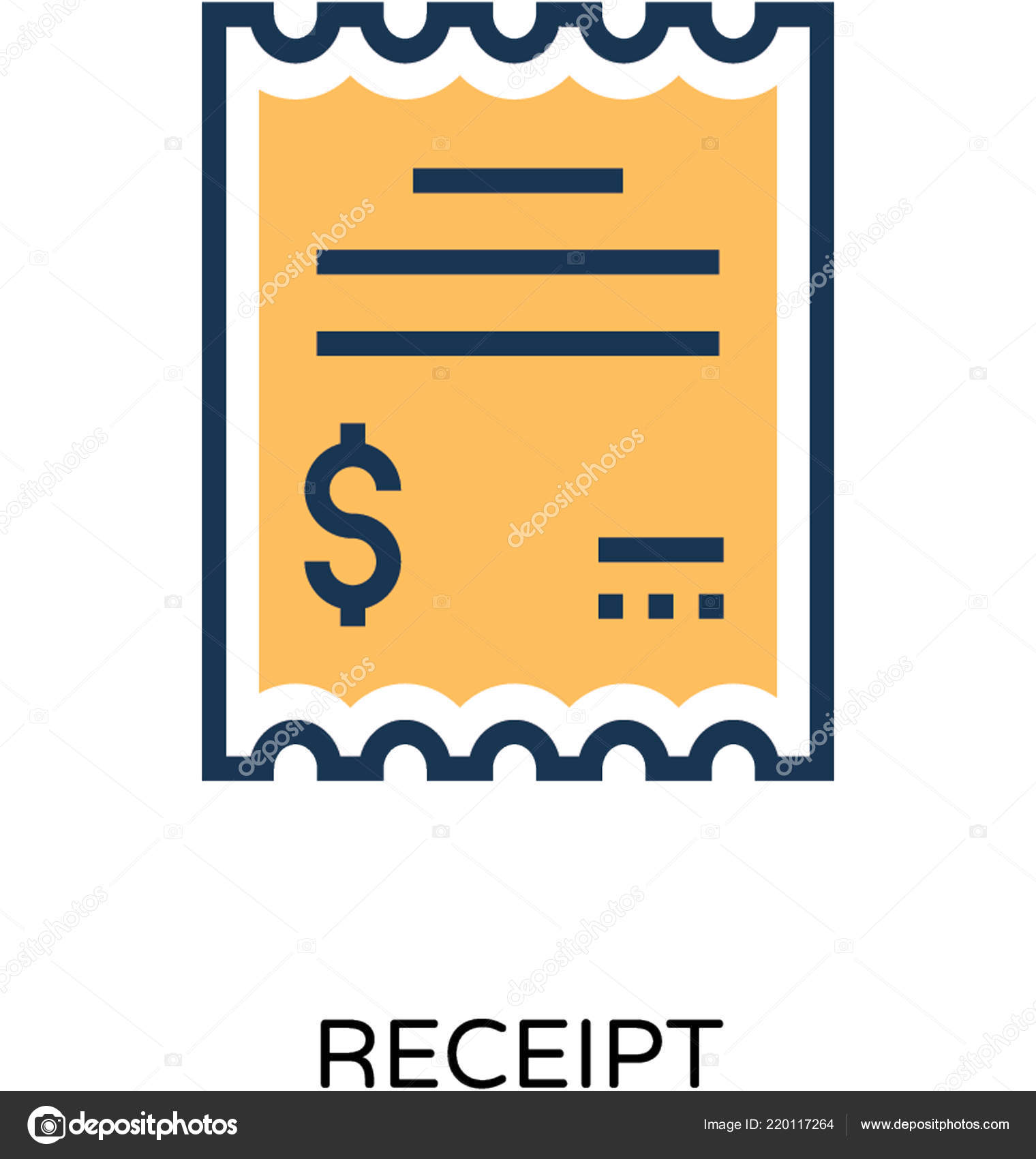Receipt Colored Vector Icon Stock Vector by ©prosymbols 220117264