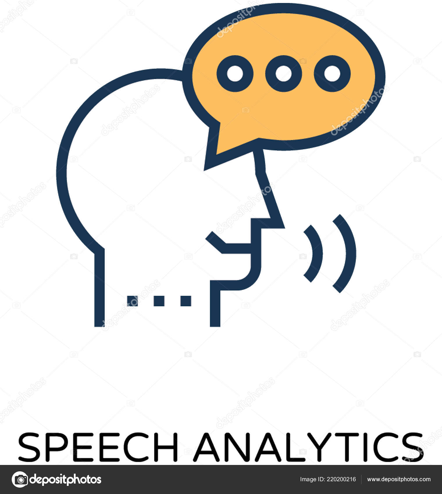 Speech Analytics Colored Vector Icon Stock Vector by ©prosymbols 220200216