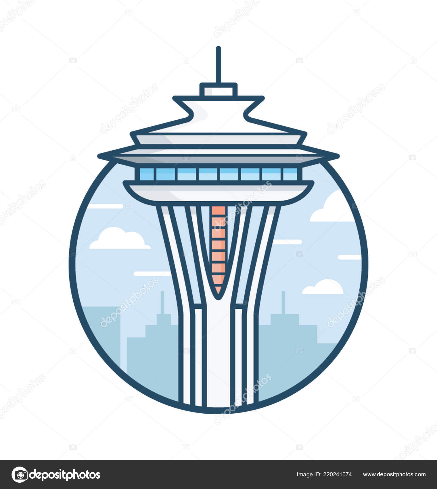 Charming Space Needle Vector Images Page 2 | Space Needle Boy Vectors