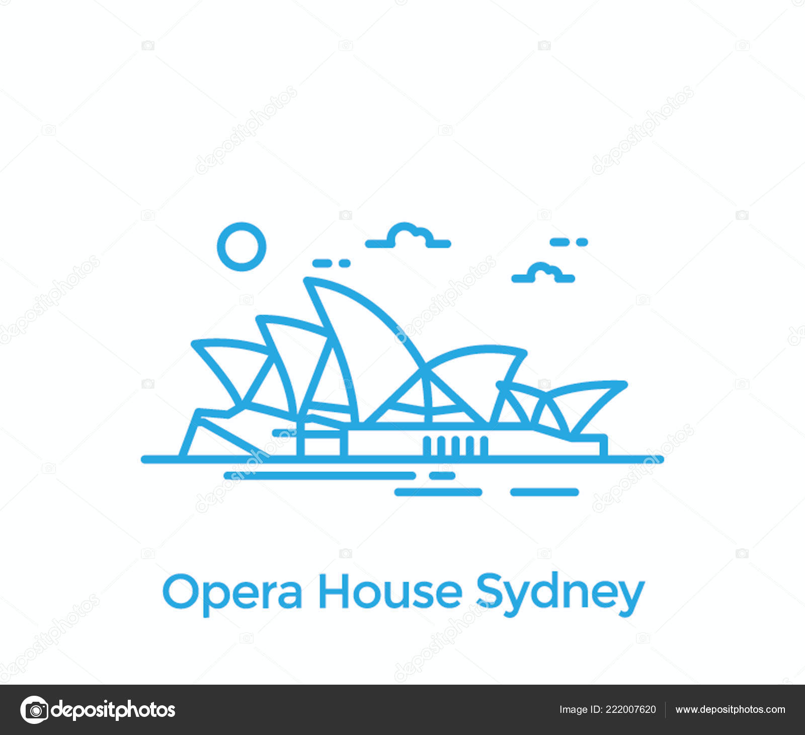 Opera House Sydney Famous Landmark Australia Stock Vector by ...