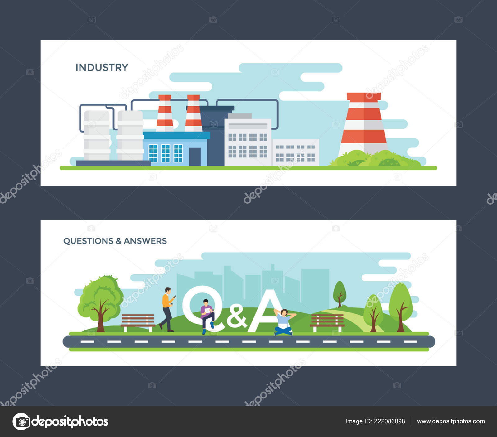 Industry Question Answers Flat Illustration Stock Vector Image by ...