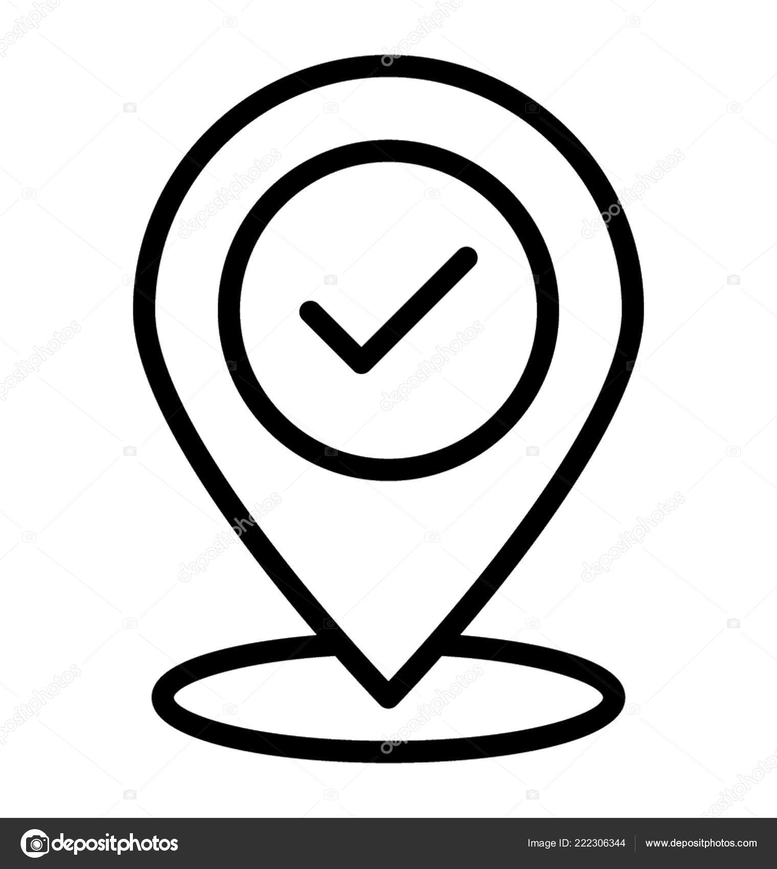 Check Mark Location Pin Approved Location Stock Vector Image by ...