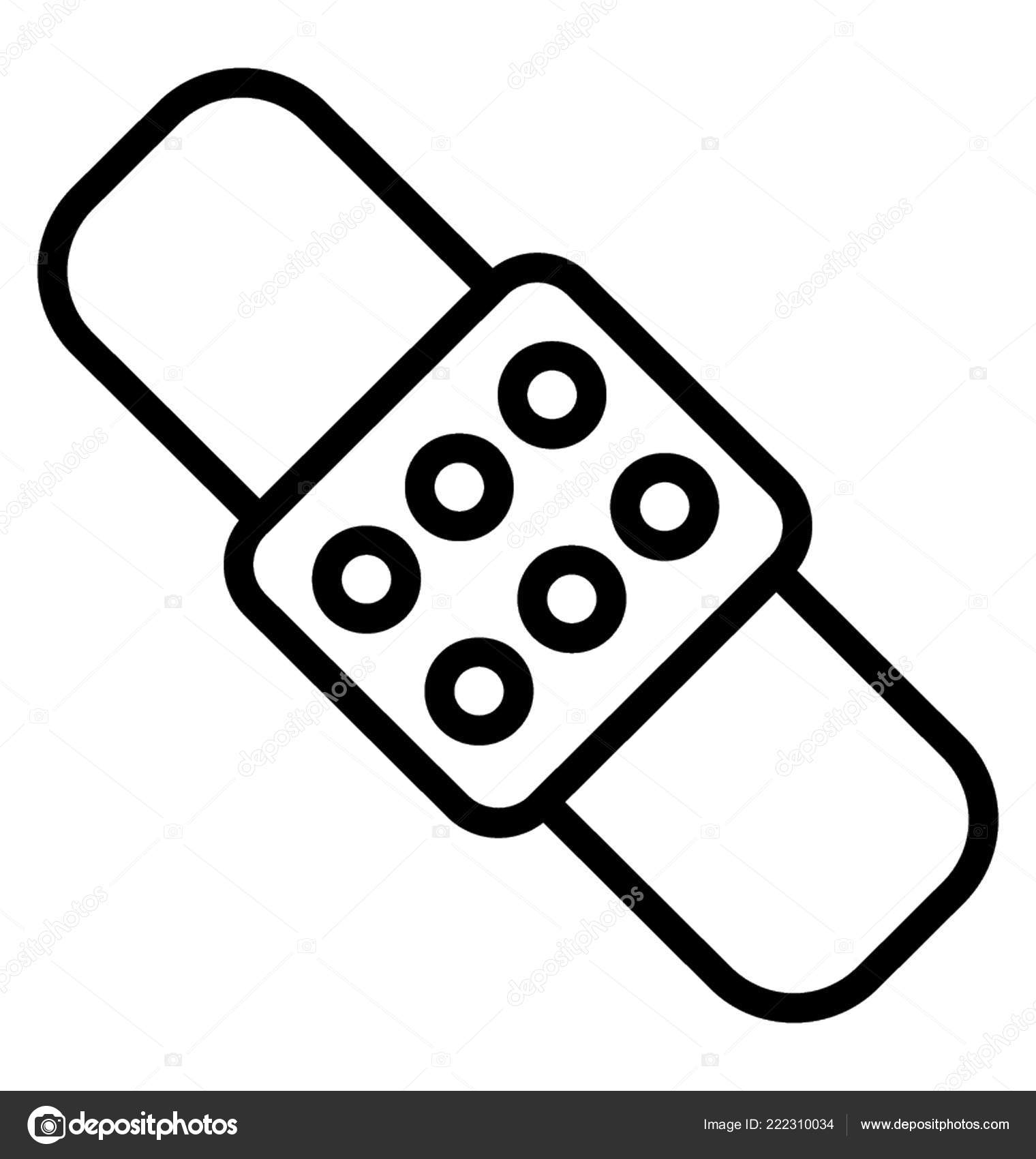 Wound Dressing First Aid Treatment Line Icon Design Stock Vector Image ...