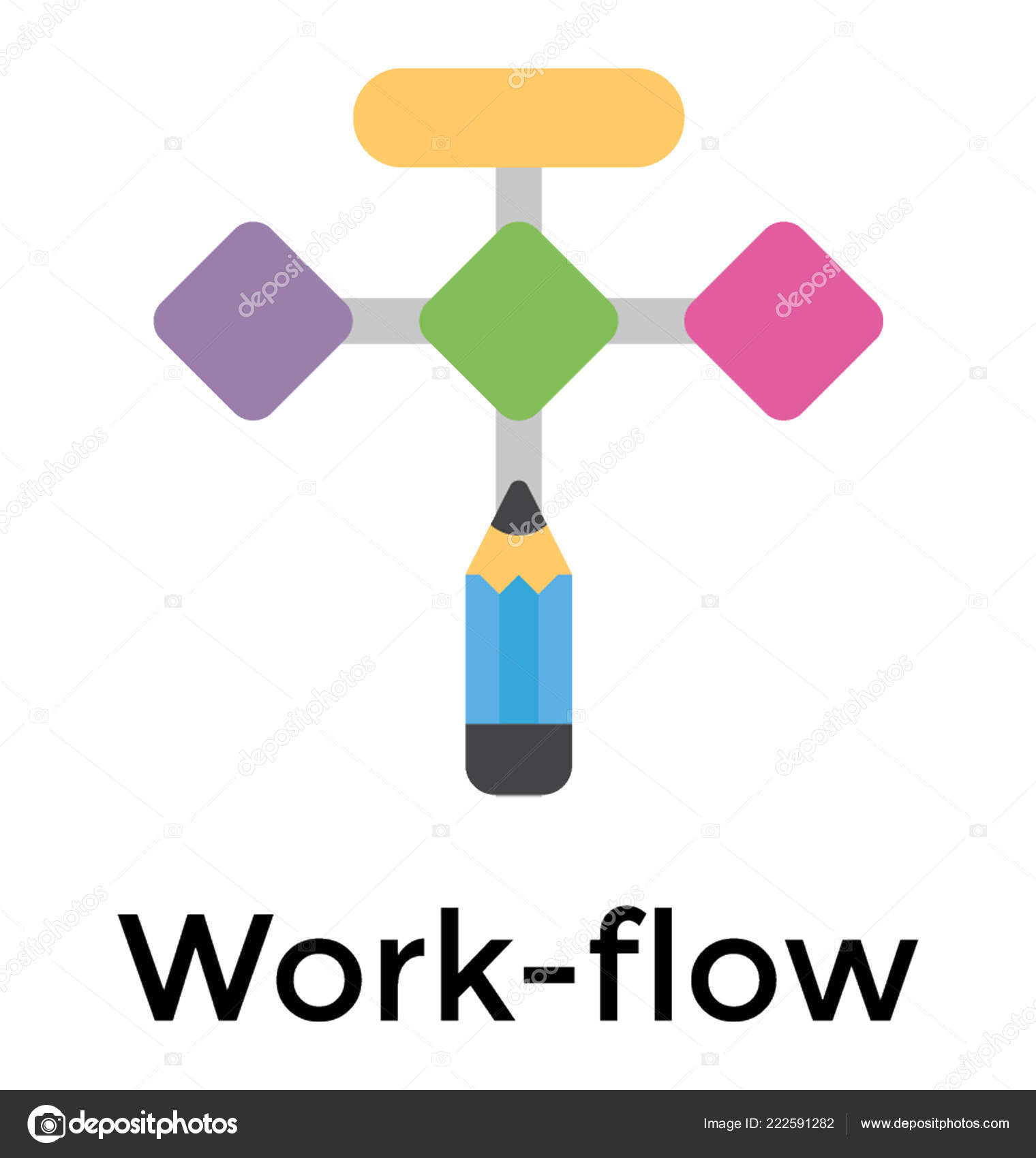 Workflow Chart Manage Working Process Stock Vector by ©prosymbols 222591282