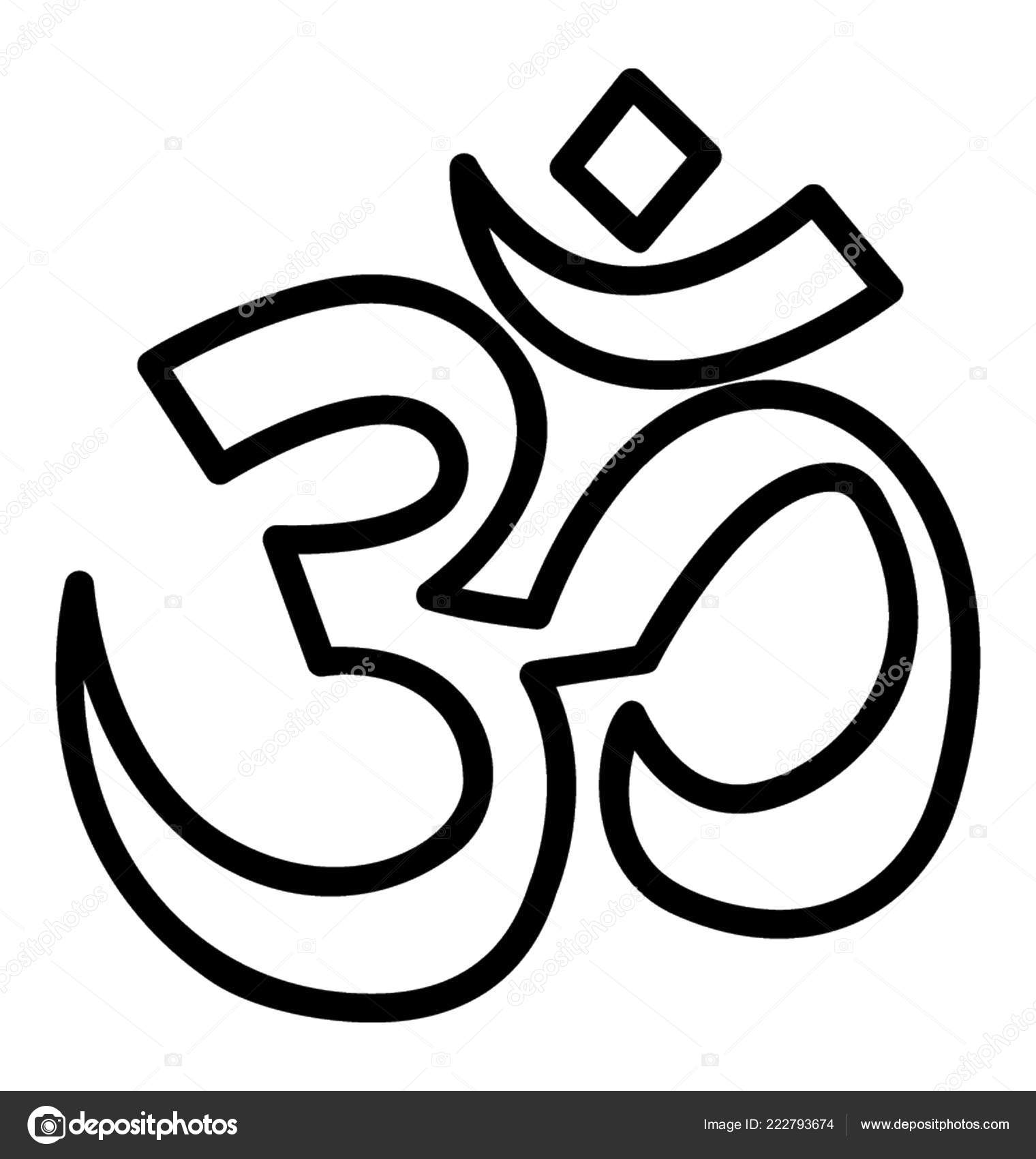 Hinduism Symbol Line Icon Stock Vector Image by ©prosymbols #222793674