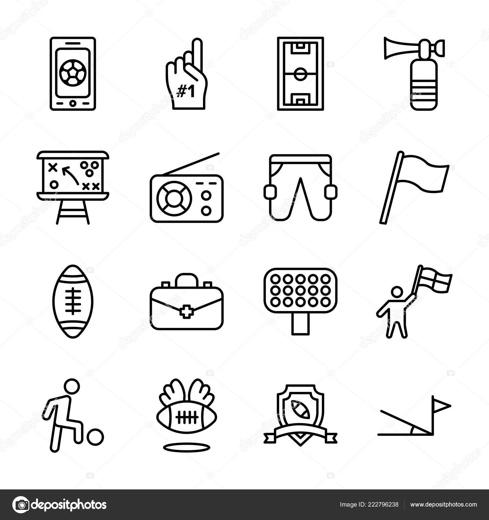Football Games Line Icons Pack Stock Vector by ©prosymbols 222796238