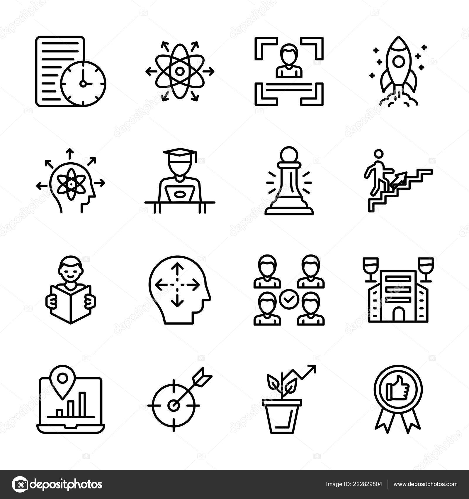 Personal Advancement Icons Pack Stock Vector by ©prosymbols 222829804