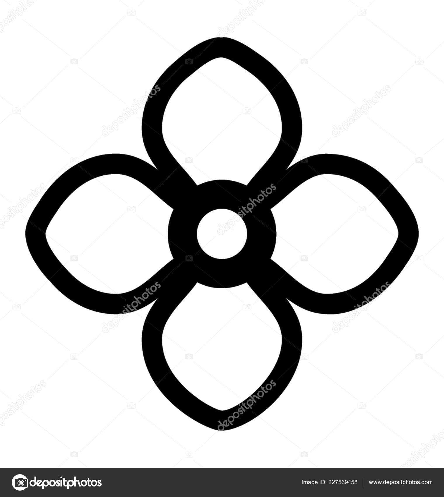 Solid Icon Design Four Petals Flower Decoration Stock Vector by ...