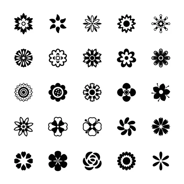 Flower Pattern Designs Solid Icons Stock Vector Image by ©prosymbols ...
