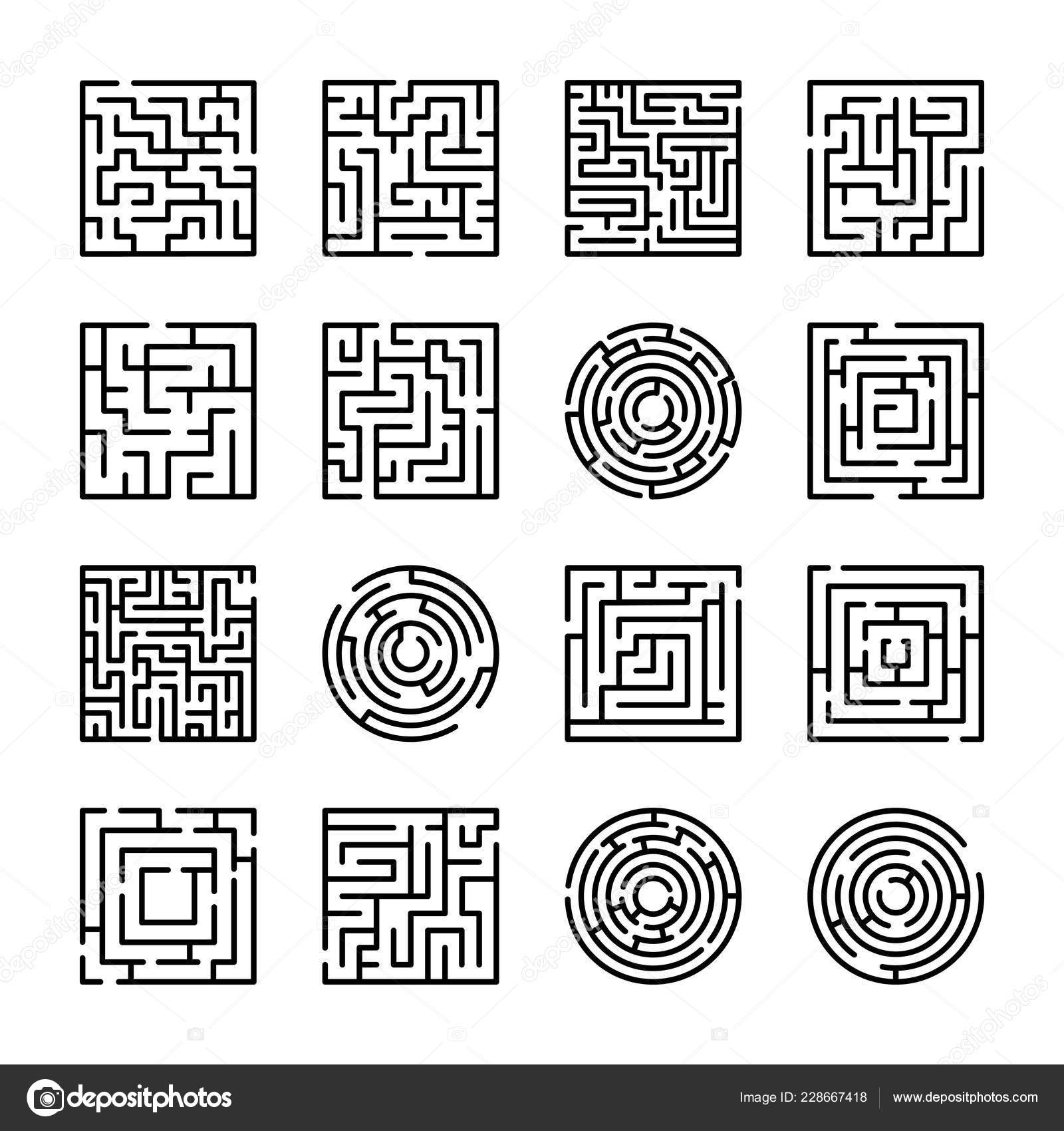 Maze Types Icons Set Stock Vector Image by ©prosymbols #228667418