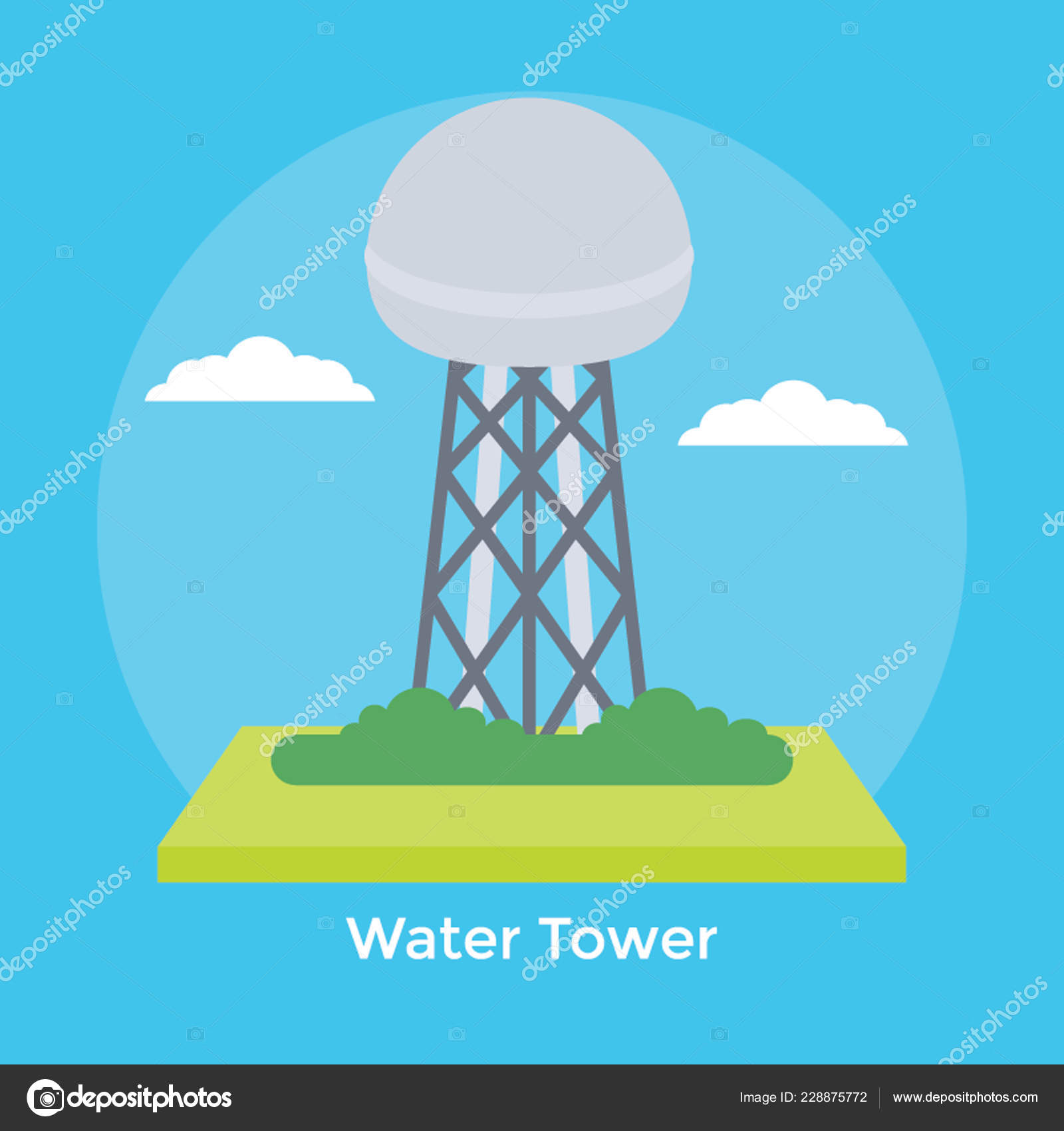 Water Tower Icon Vector Stock Vector By ©prosymbols 228875772