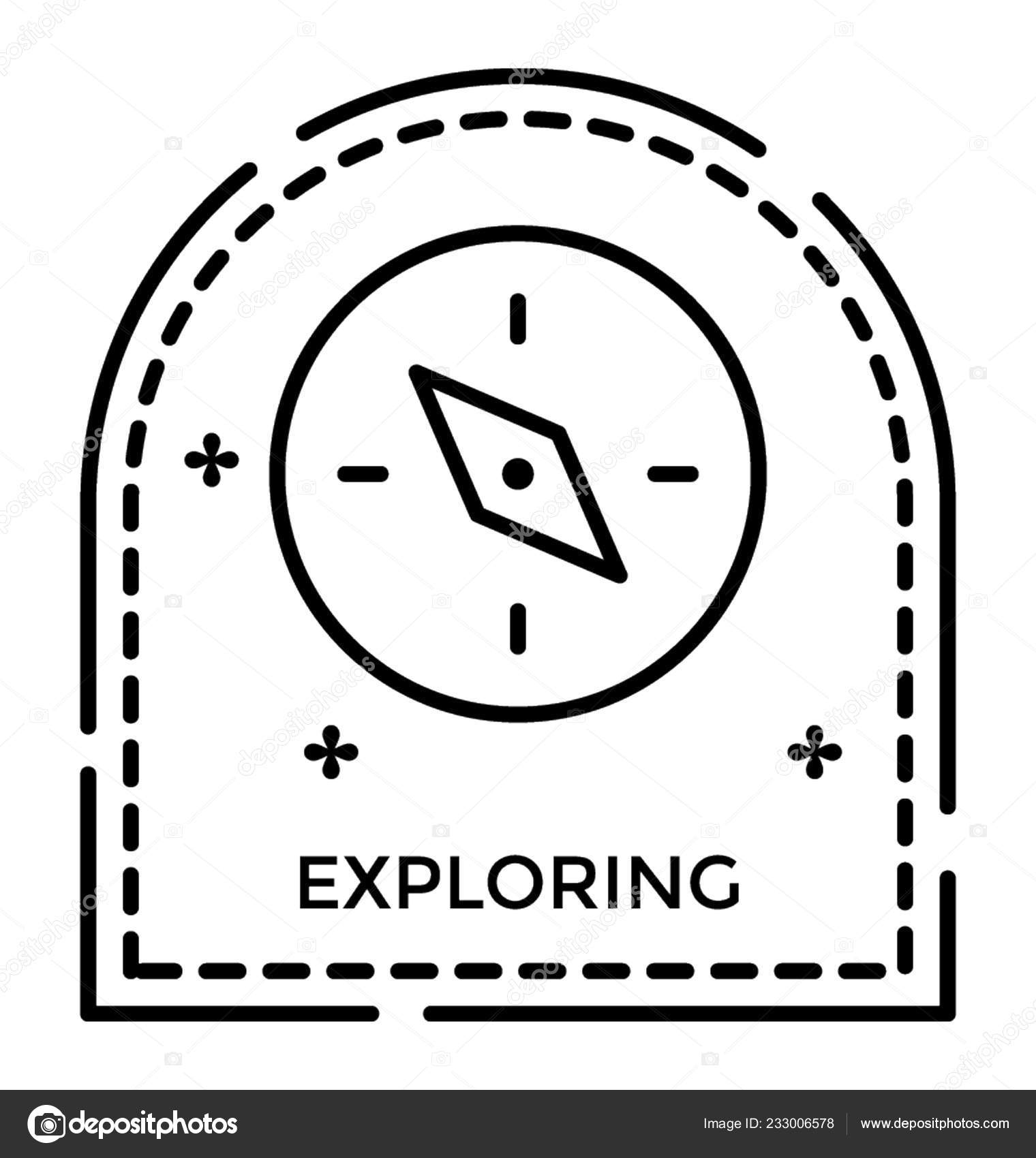 Travel Logo Exploring Stamp Line Icon Stock Vector Image by ©prosymbols ...