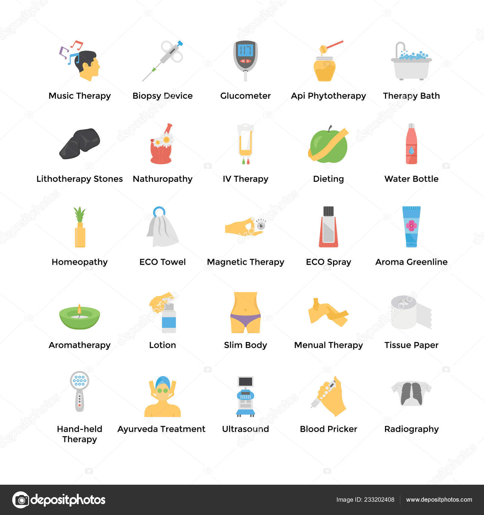 Therapist Counselling Symbols Flat Icons Stock Vector Image by ...