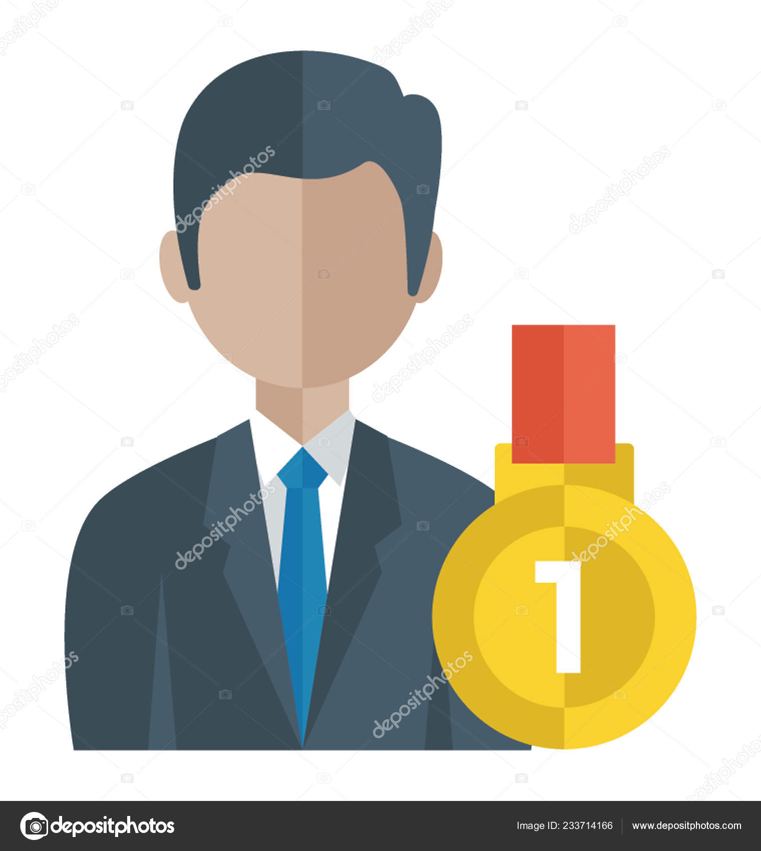 Flat Detailed Icon Successful Businessman Stock Vector Image by ...